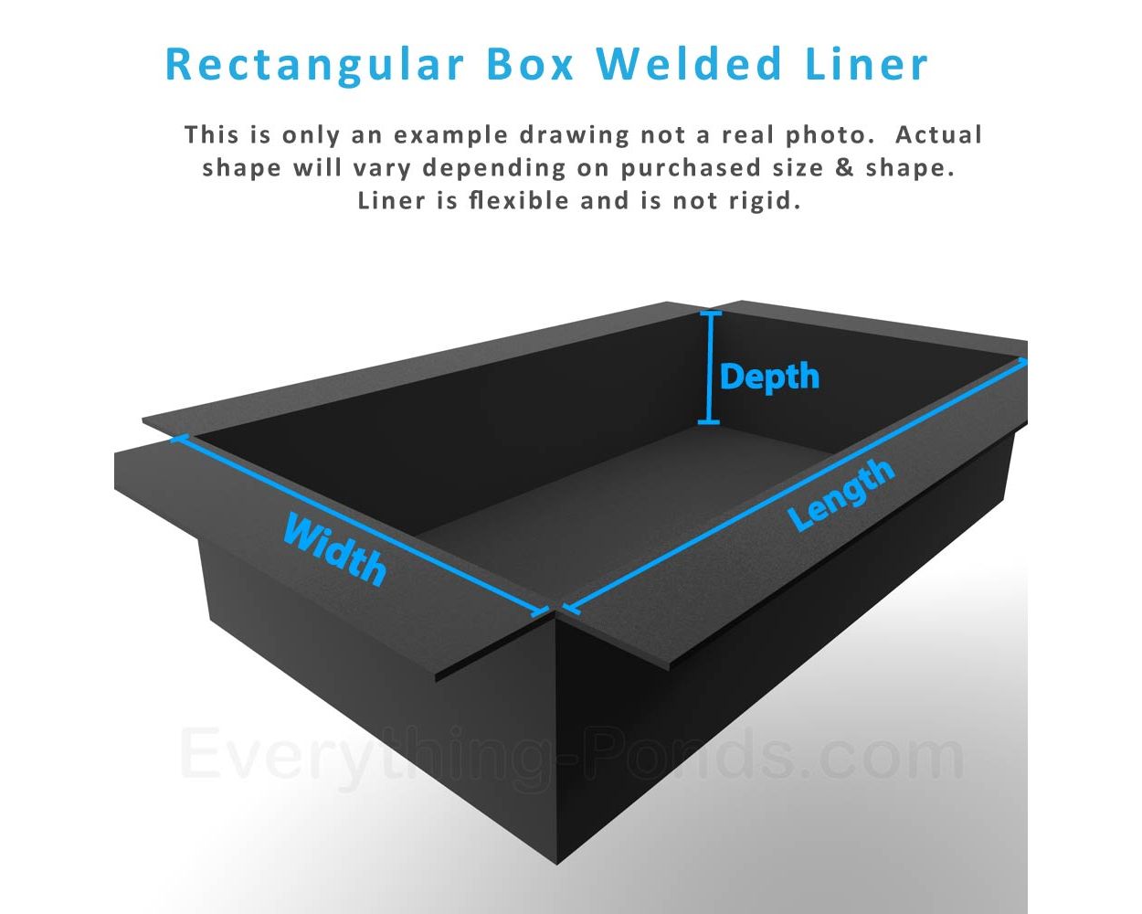 Rectangular Box Welded Pond Liner Insert Flexible Rectangular Box Welded Pond Liner Insert Flexible