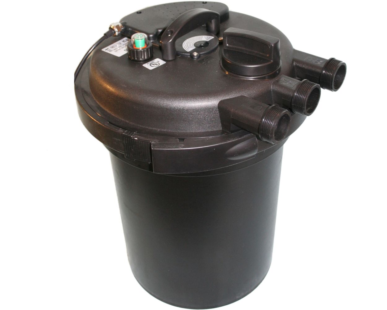 Pressurised pond filter store