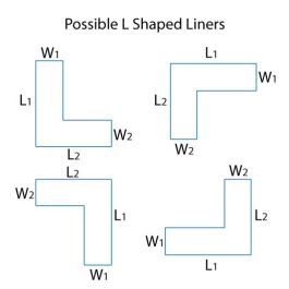 L Shaped Rectangular Box Welded Pond Liner Insert (Flexible)